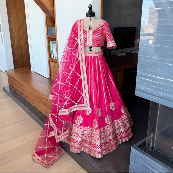 Indya | Lehengas | Gorgeous Heavy Silk Lehenga In Rani Pink New With ...
